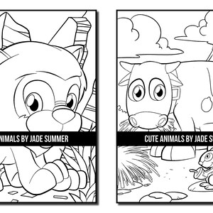 Animal Coloring Pages: Cute Animals Adult Coloring Book by Jade Summer ...
