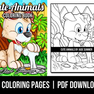 Animal Coloring Pages: Cute Animals Adult Coloring Book by Jade Summer ...