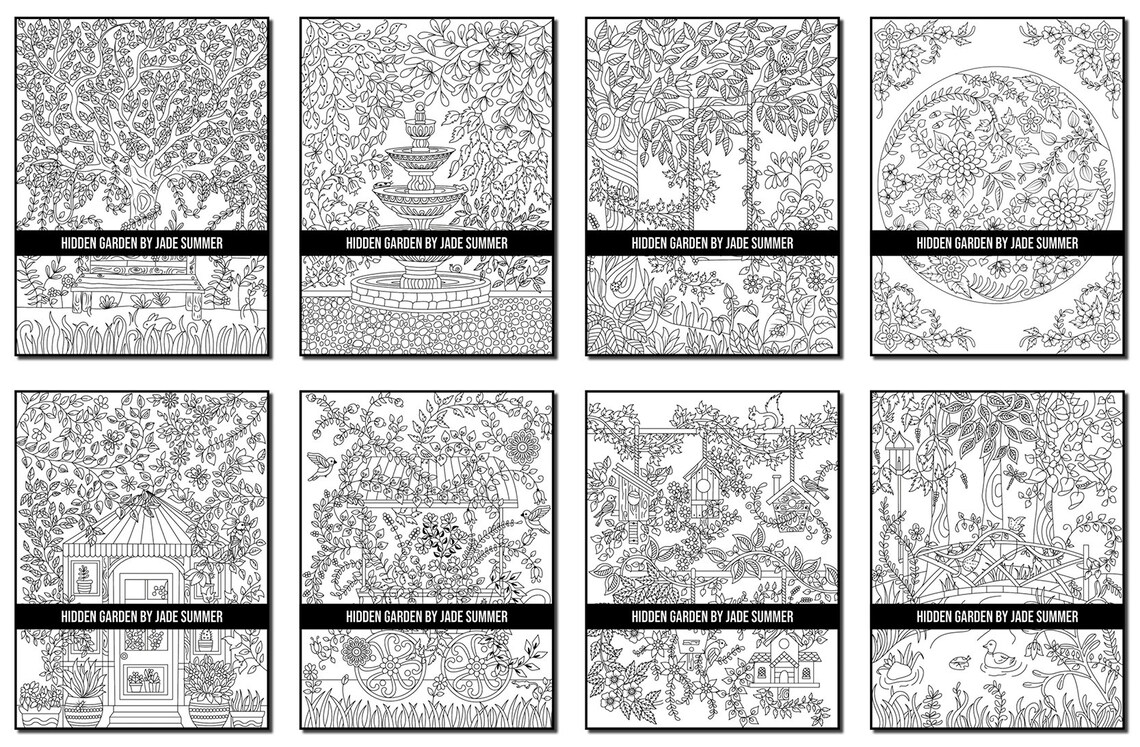 Nature Coloring Pages: Hidden Garden Adult Coloring Book by - Etsy