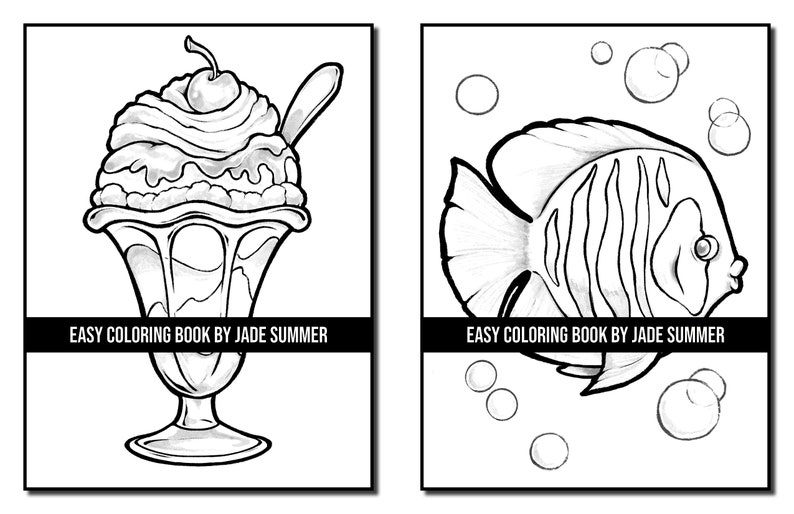 Easy Coloring Pages: Easy Adult Coloring Book by Jade Summer - Etsy ...