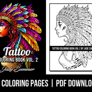 Tattoo Coloring Pages: Tattoos 2 Adult Coloring Book by Jade Summer 25 ...