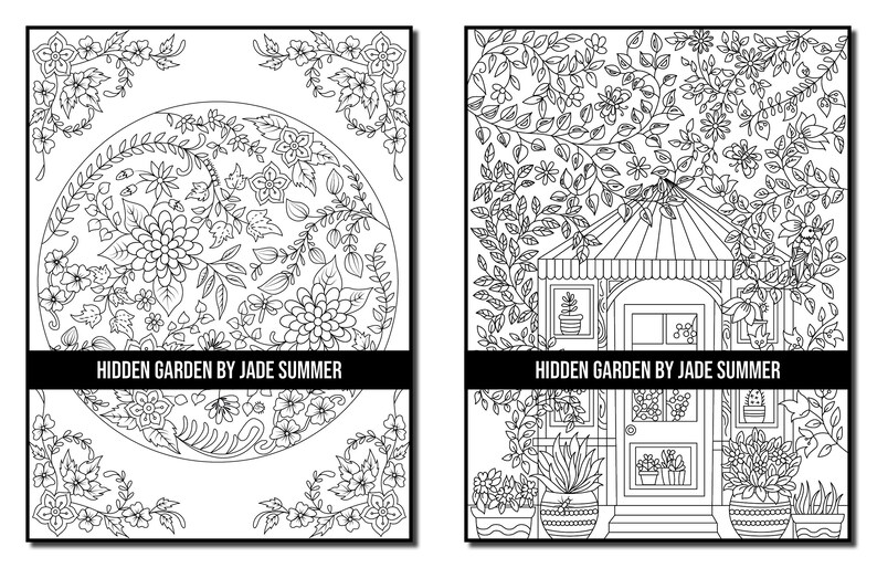 Nature Coloring Pages: Hidden Garden Adult Coloring Book by - Etsy