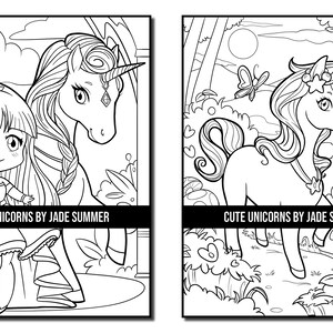 Fantasy Coloring Pages: Cute Unicorns Adult Coloring Book by Jade ...