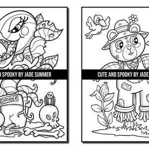 Coloring Pages: Cute and Spooky Adult Coloring Book by Jade Summer 50 ...