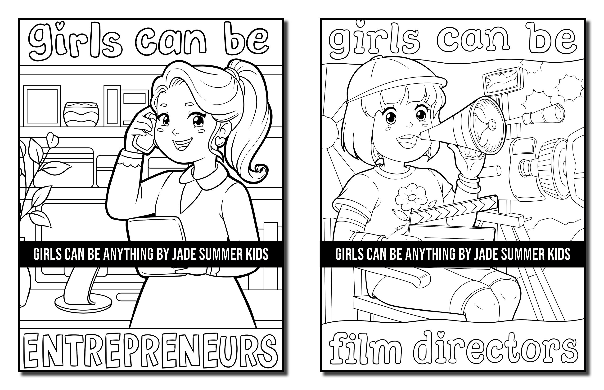 Kids Coloring Pages: Girls Can Be Anything by Jade Summer - Etsy
