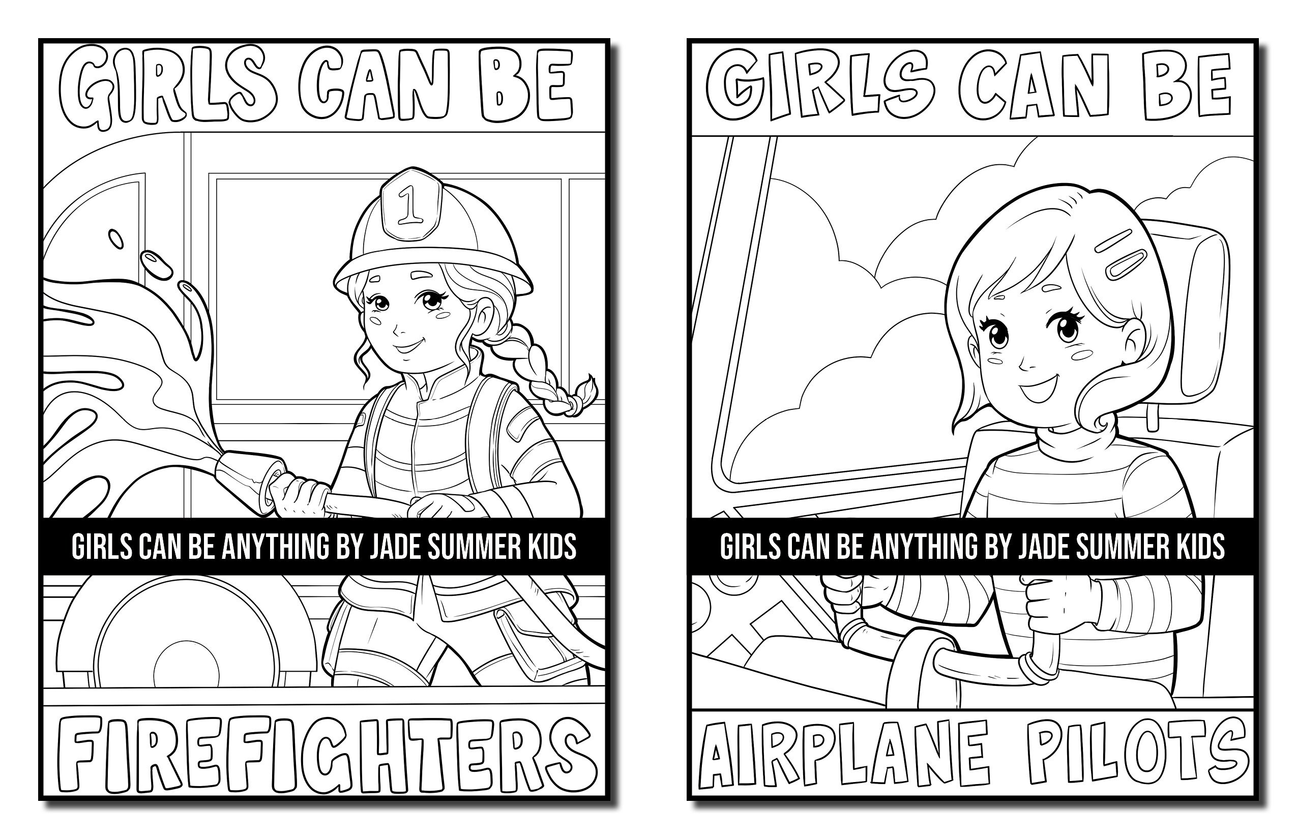 Kids Coloring Pages: Girls Can Be Anything by Jade Summer - Etsy