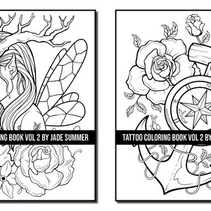 Tattoo Coloring Pages: Tattoos 2 Adult Coloring Book by Jade Summer 25 ...