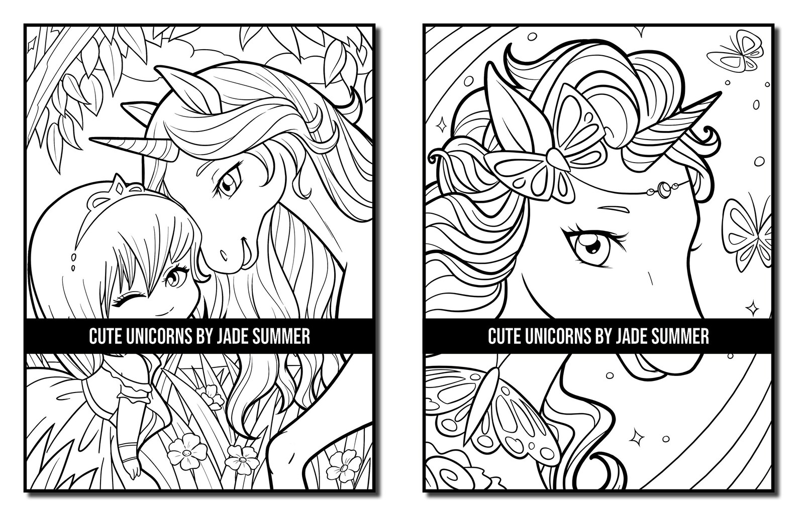 Fantasy Coloring Pages: Cute Unicorns Adult Coloring Book by - Etsy