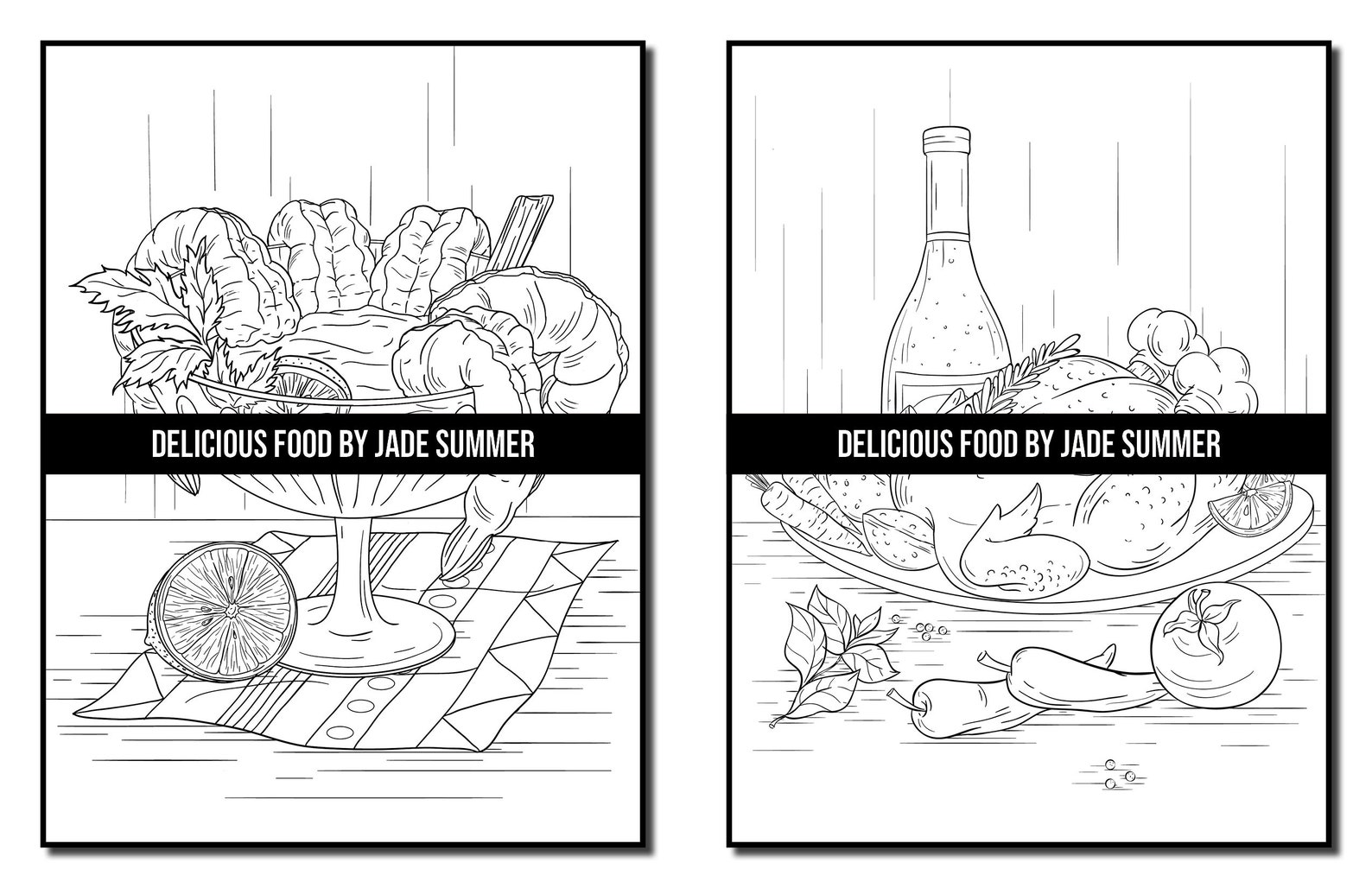 Food Coloring Pages: Delicious Food Adult Coloring Book by - Etsy