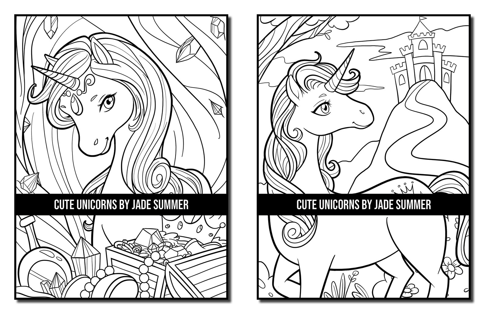 Fantasy Coloring Pages: Cute Unicorns Adult Coloring Book by - Etsy