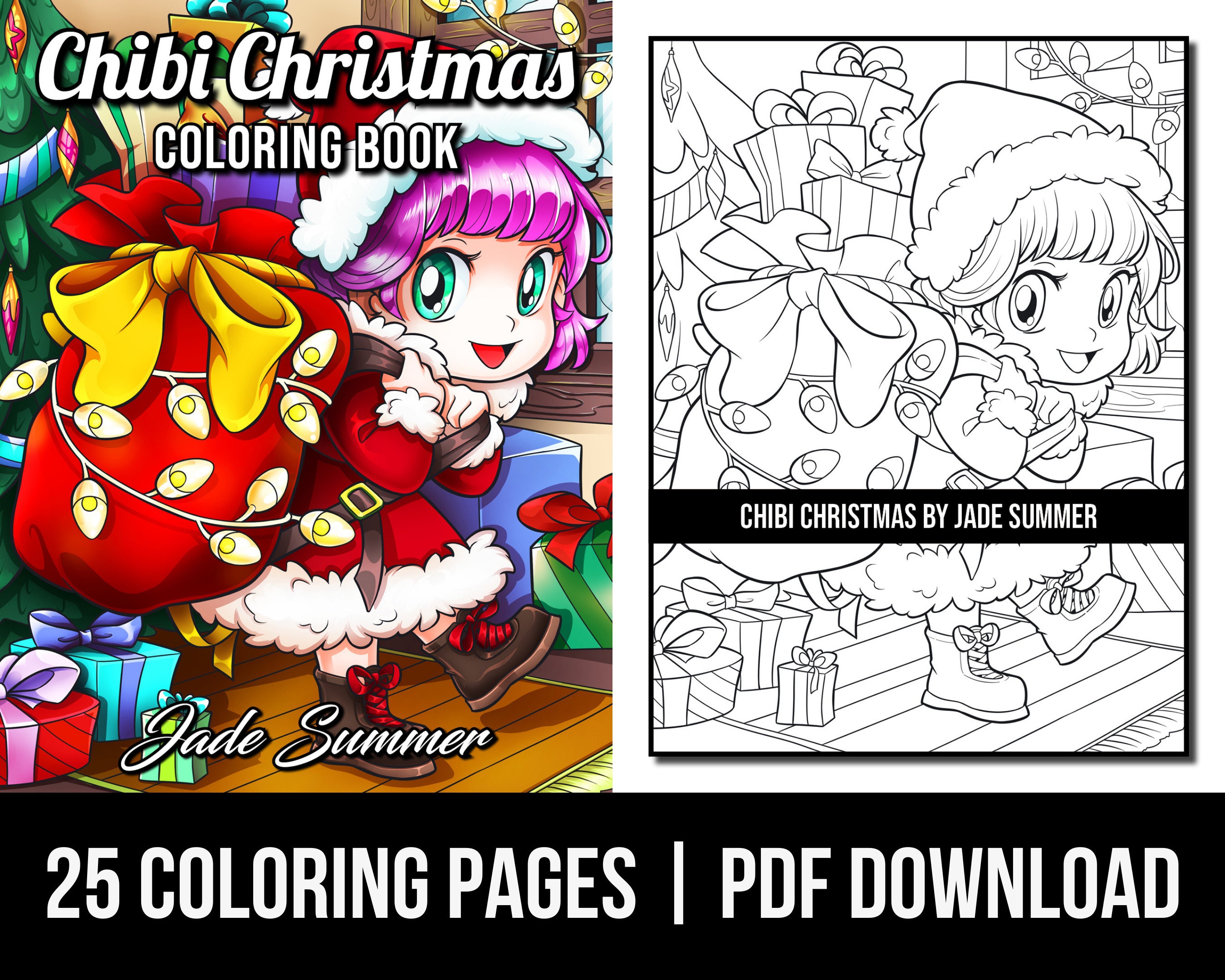 Chibi Christmas Coloring Pages