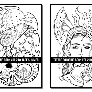 Tattoo Coloring Pages: Tattoos 2 Adult Coloring Book by Jade Summer 25 ...