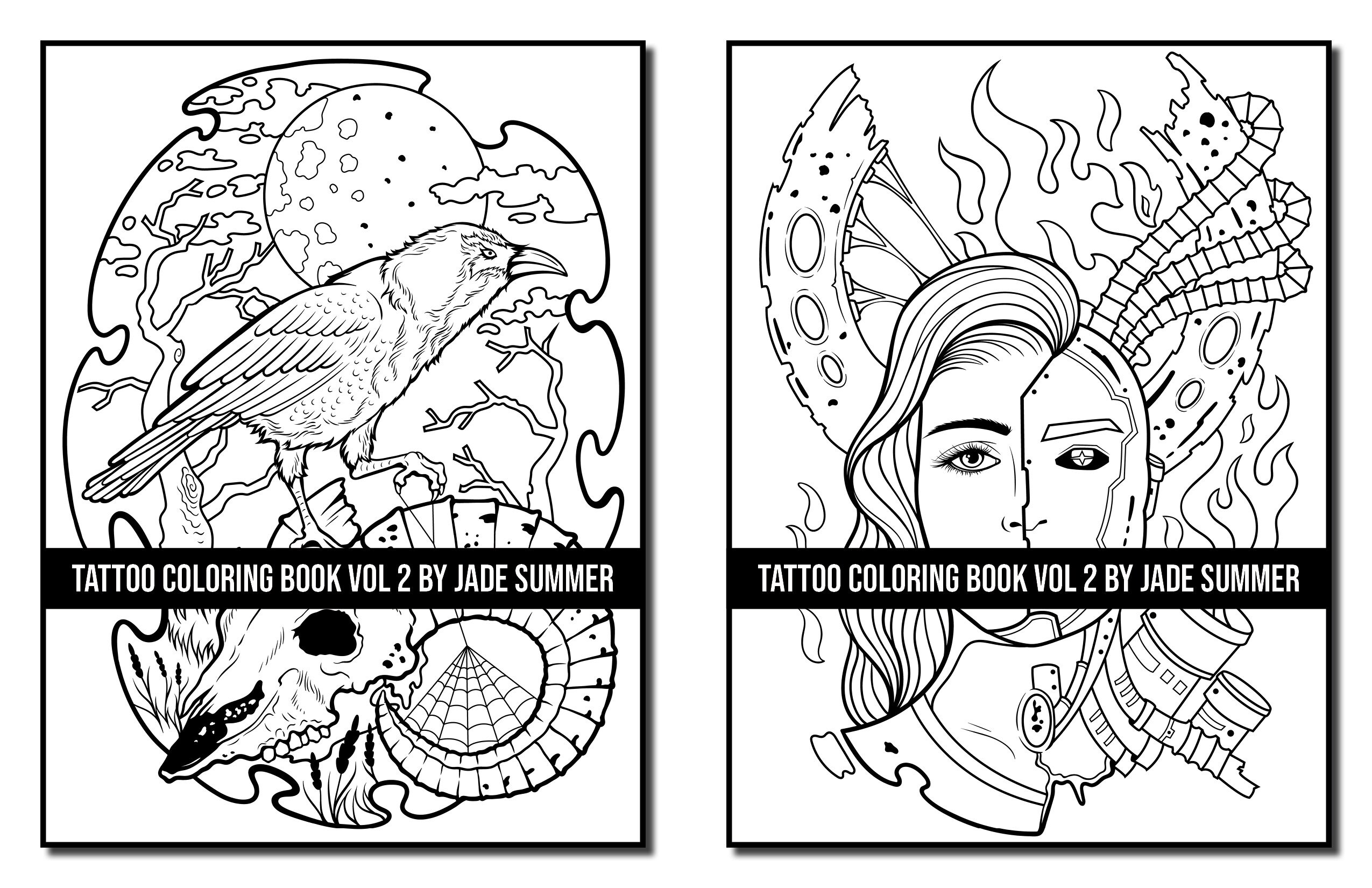 Tattoo Coloring Pages: Tattoos 2 Adult Coloring Book by Jade - Etsy