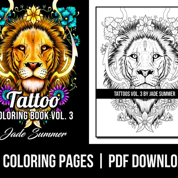Tattoo Coloring Book - Etsy