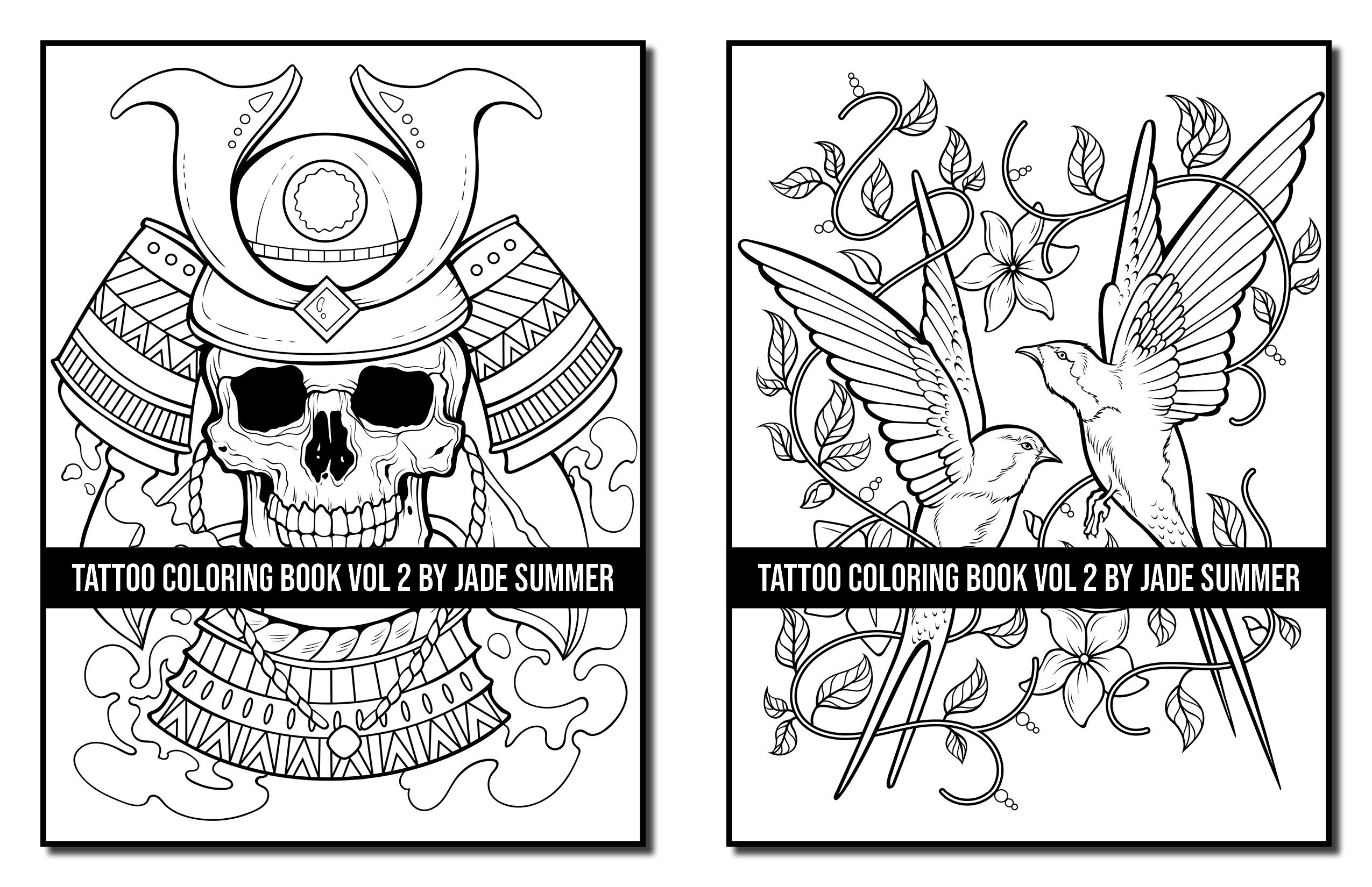 Tattoo Coloring Pages: Tattoos 2 Adult Coloring Book by Jade - Etsy