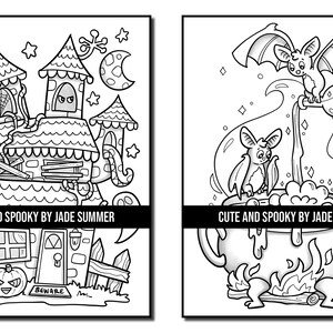 Coloring Pages: Cute and Spooky Adult Coloring Book by Jade Summer 50 ...