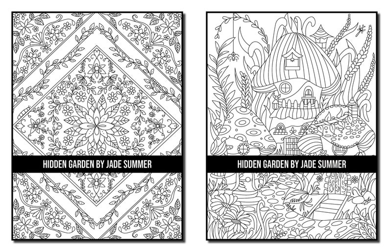 Nature Coloring Pages: Hidden Garden Adult Coloring Book by - Etsy