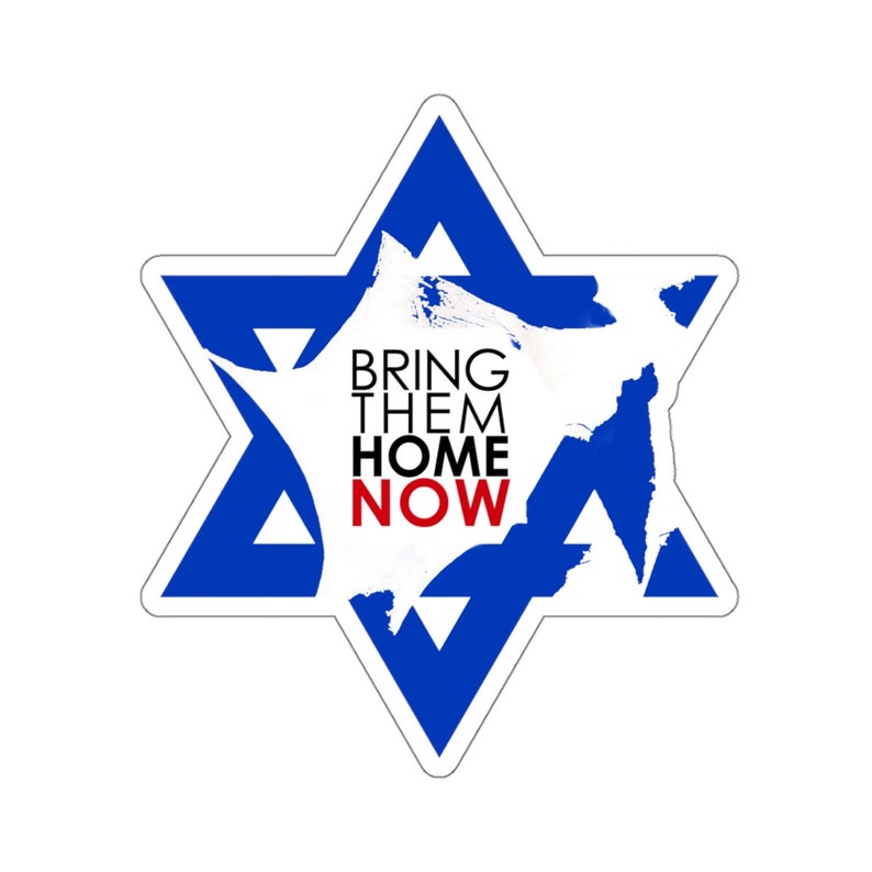 Bring Them Home NOW Blue Star of David Cut Out Shape Sticker. Support ...