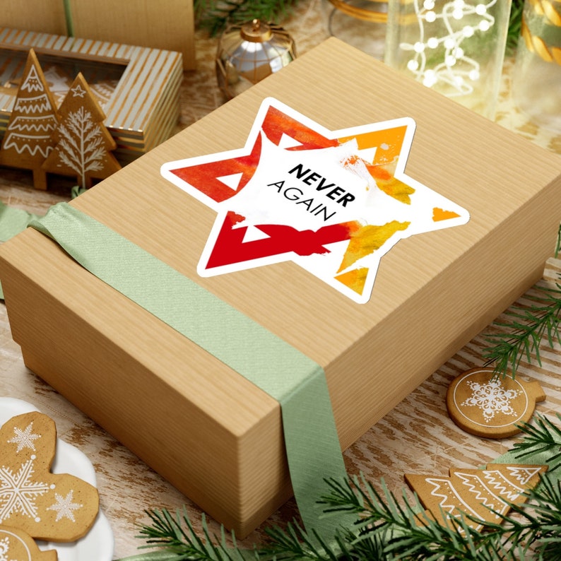 NEVER Again Yellow and Red Star of David Cut Out Shape - Etsy