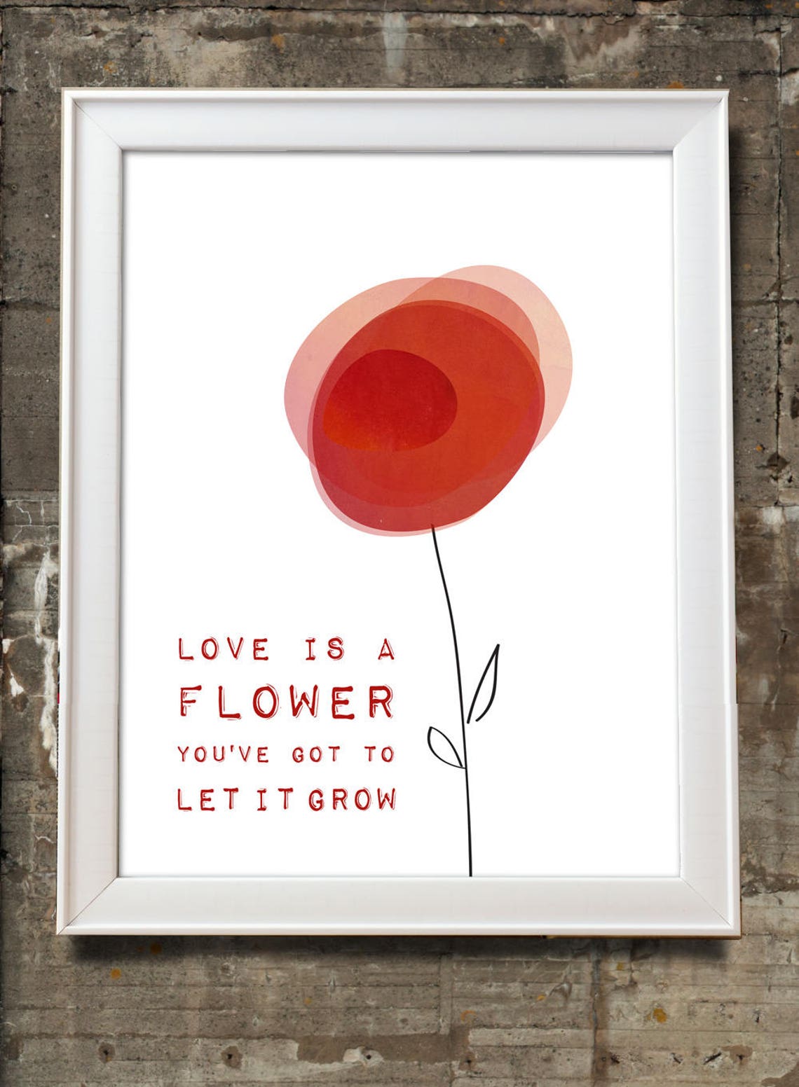 Printable Flower Card Love & Flower Instant Download Picture to Frame I ...