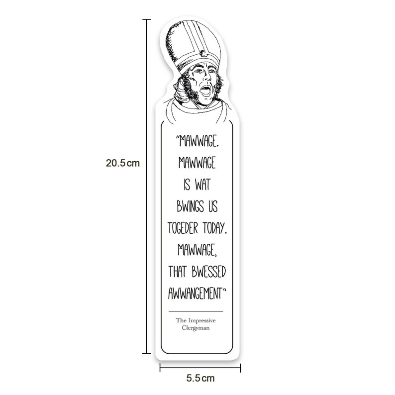 The Princess Bride - Clergyman - Funny Bookmark - Etsy