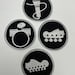 Rock Band Embroidered Iron on Patches: Guitar, Drums, Microphone, Bass ...