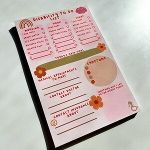 Disability to Do List Notepad | Daily Health Planner, Medical Planner ...