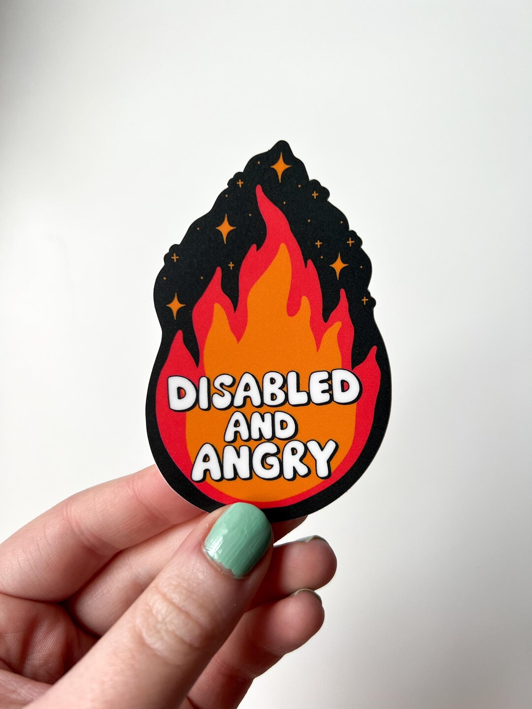 Disabled and Angry Vinyl Sticker Chronic Illness Sticker, Disability ...