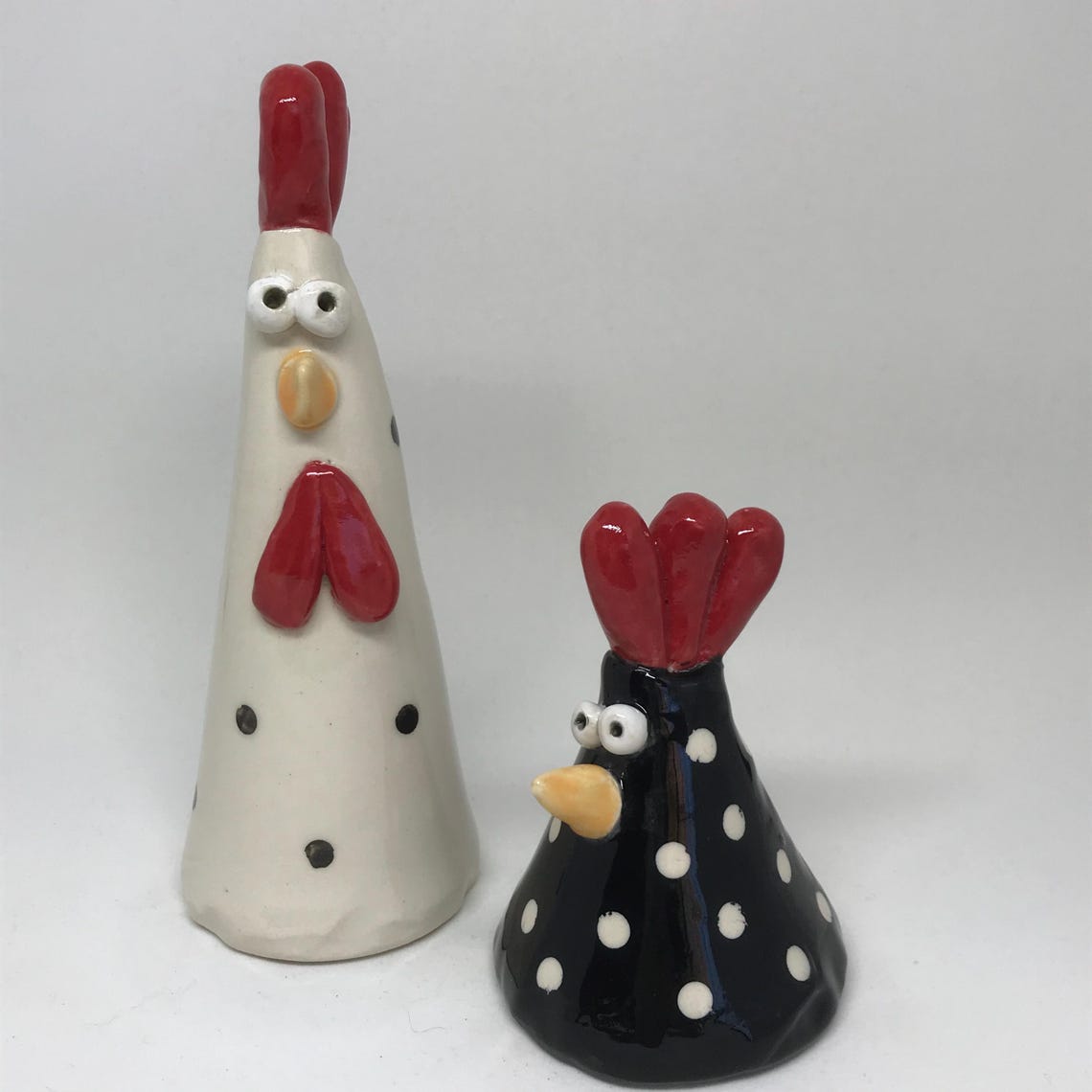 Black & White Polka Dots Crazy Critters-chicken Salt Shaker - - Etsy