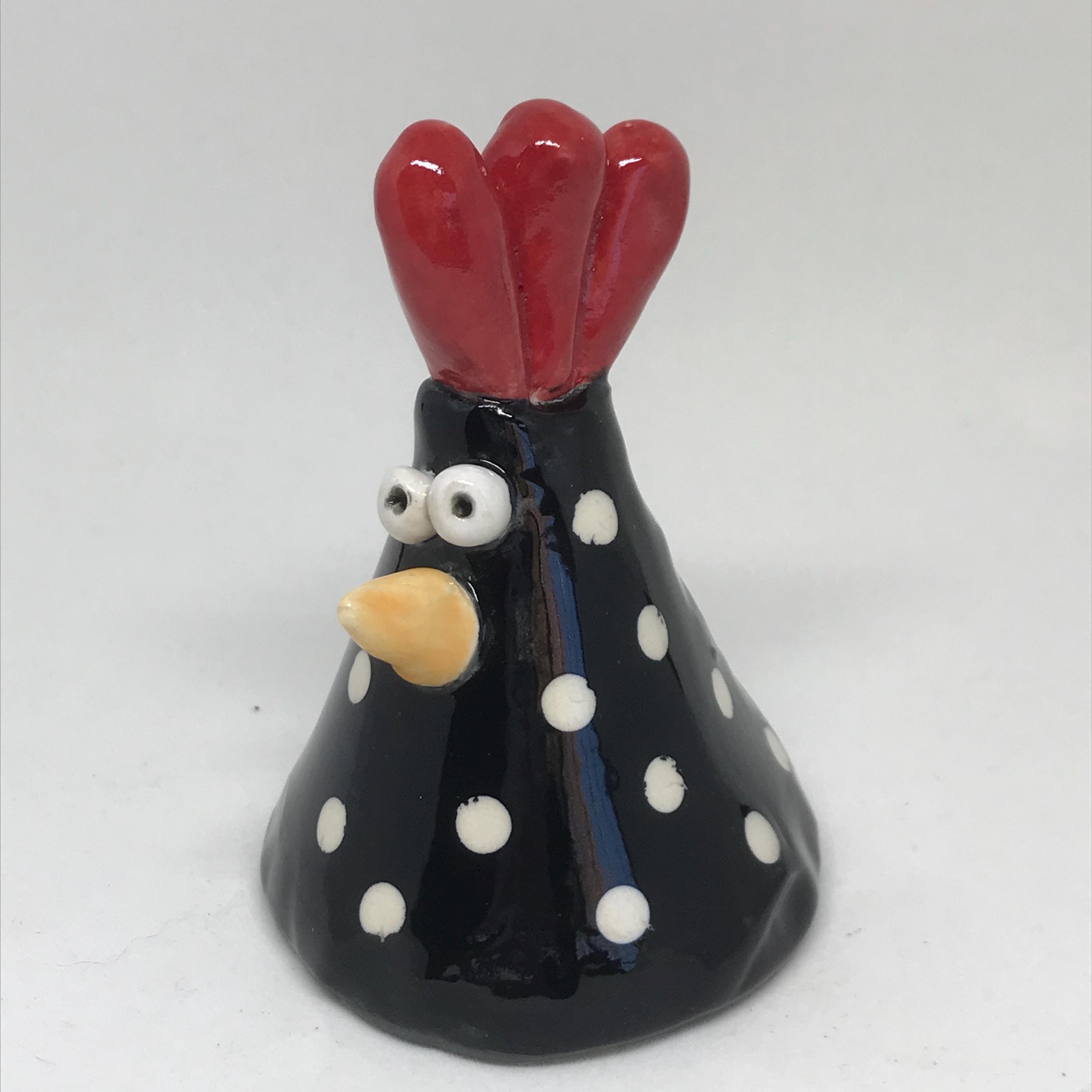 Black & White Polka Dots Crazy Critters-chicken Salt Shaker - - Etsy