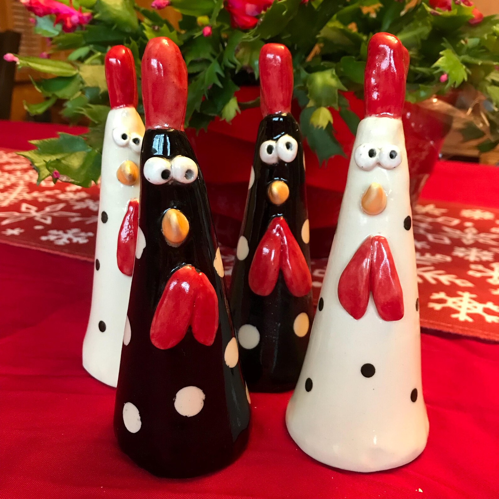 Black & White Polka Dots Crazy Critters-chicken Salt Shaker - - Etsy