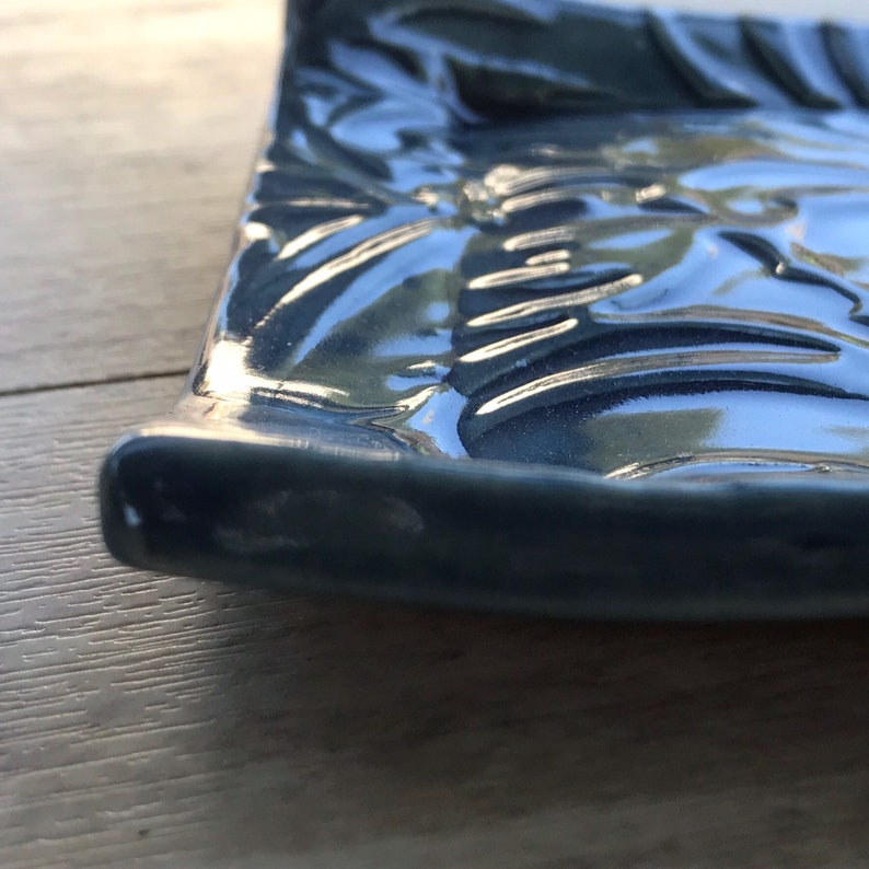 Ocean Blue Dish - Small Ceramic Rectangular Butter Dish- Crazy Critter ...