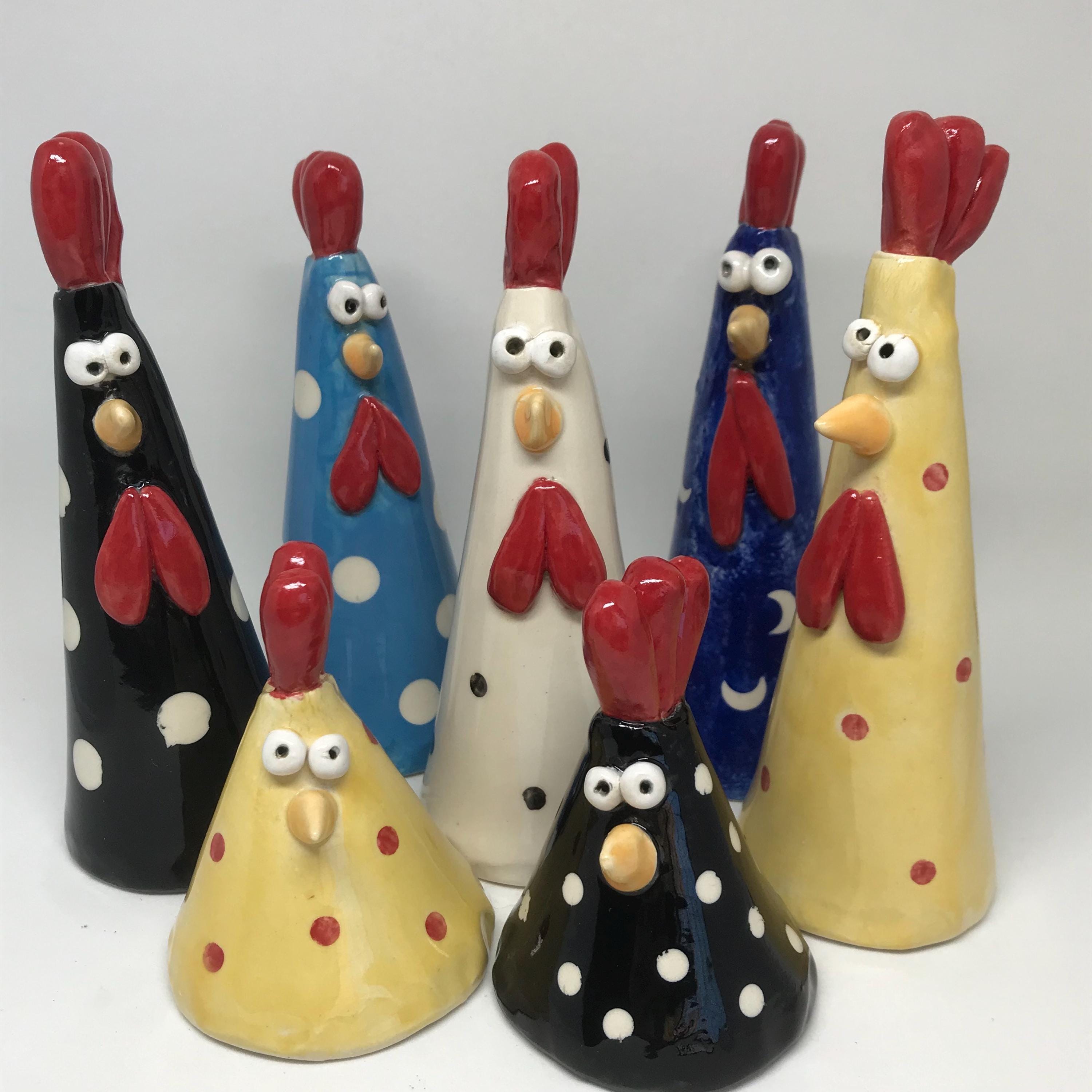 MADE TO Order-polka Dots Crazy Chicken Salt Shaker - - Etsy