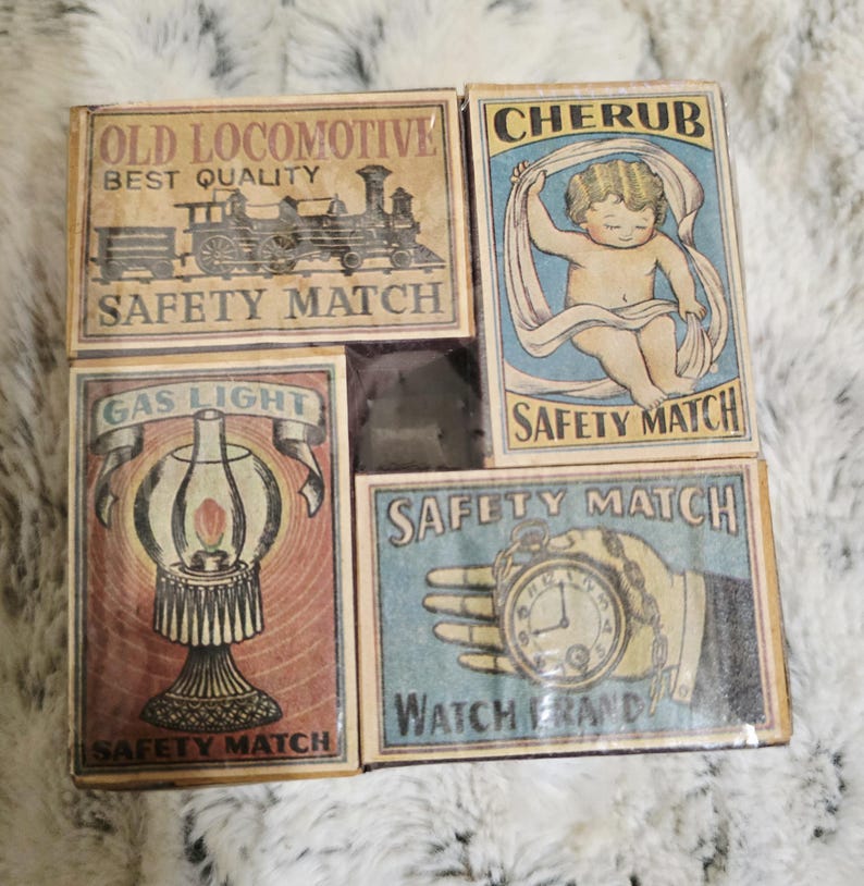 Vintage Matchboxes With Matches VINTAGE NOS 8-matchbox ~unopened~ MADE ...