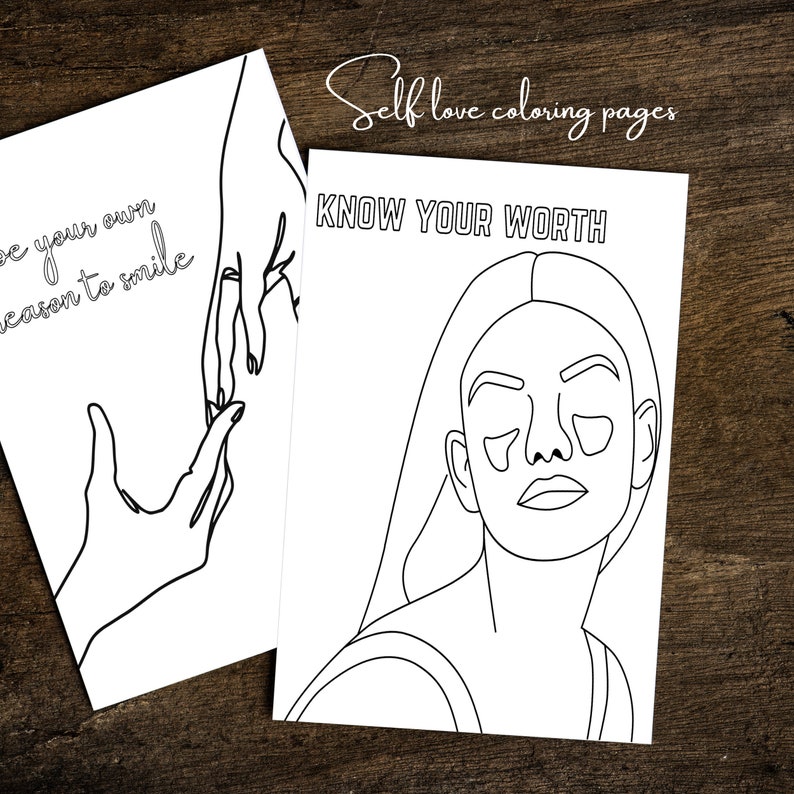 Adult Coloring Pages Self-love Theme Printable or Digital - Etsy Norway