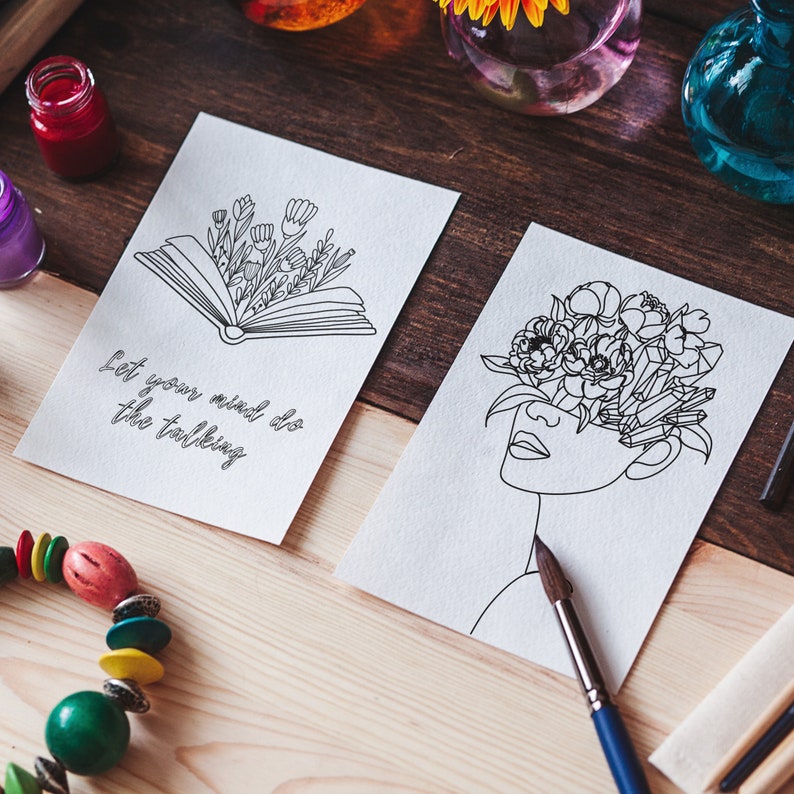 Adult Coloring Pages Self-love Theme Printable or Digital - Etsy Norway