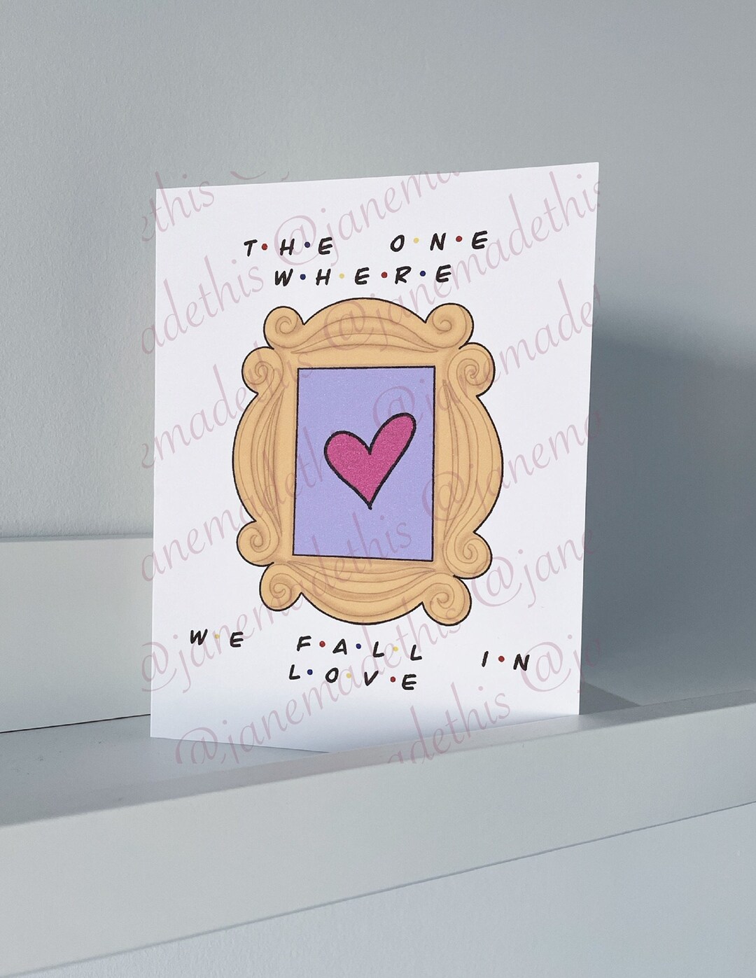 FRIENDS the One Where We Fall in Love Card - Etsy