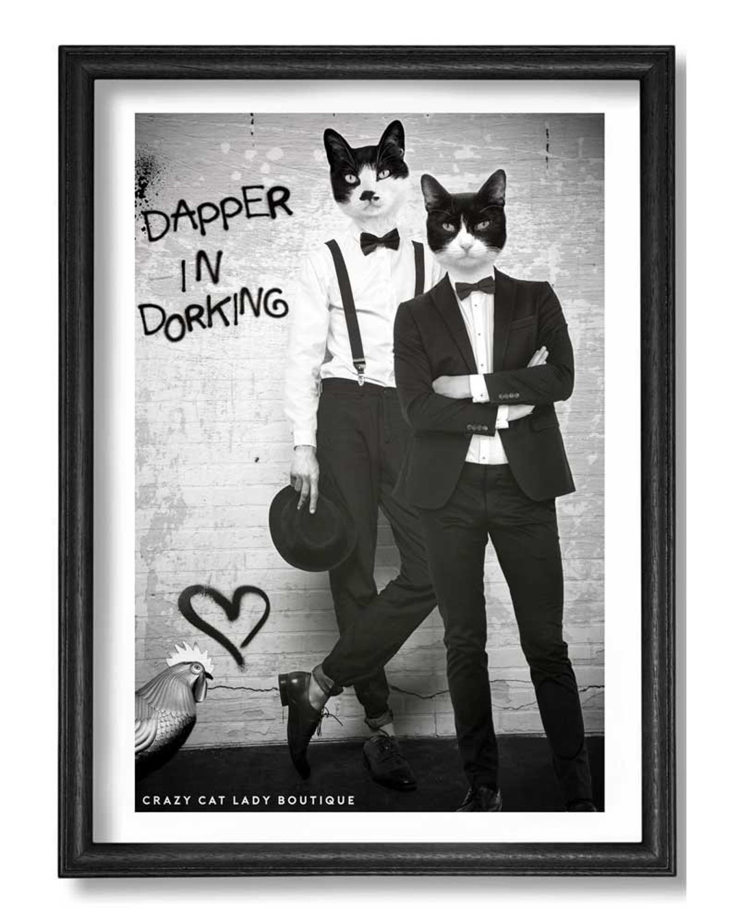 Cat Poster, Dapper in Dorking Poster, Crazy Cat Lady, CCL Boutique, Cat ...