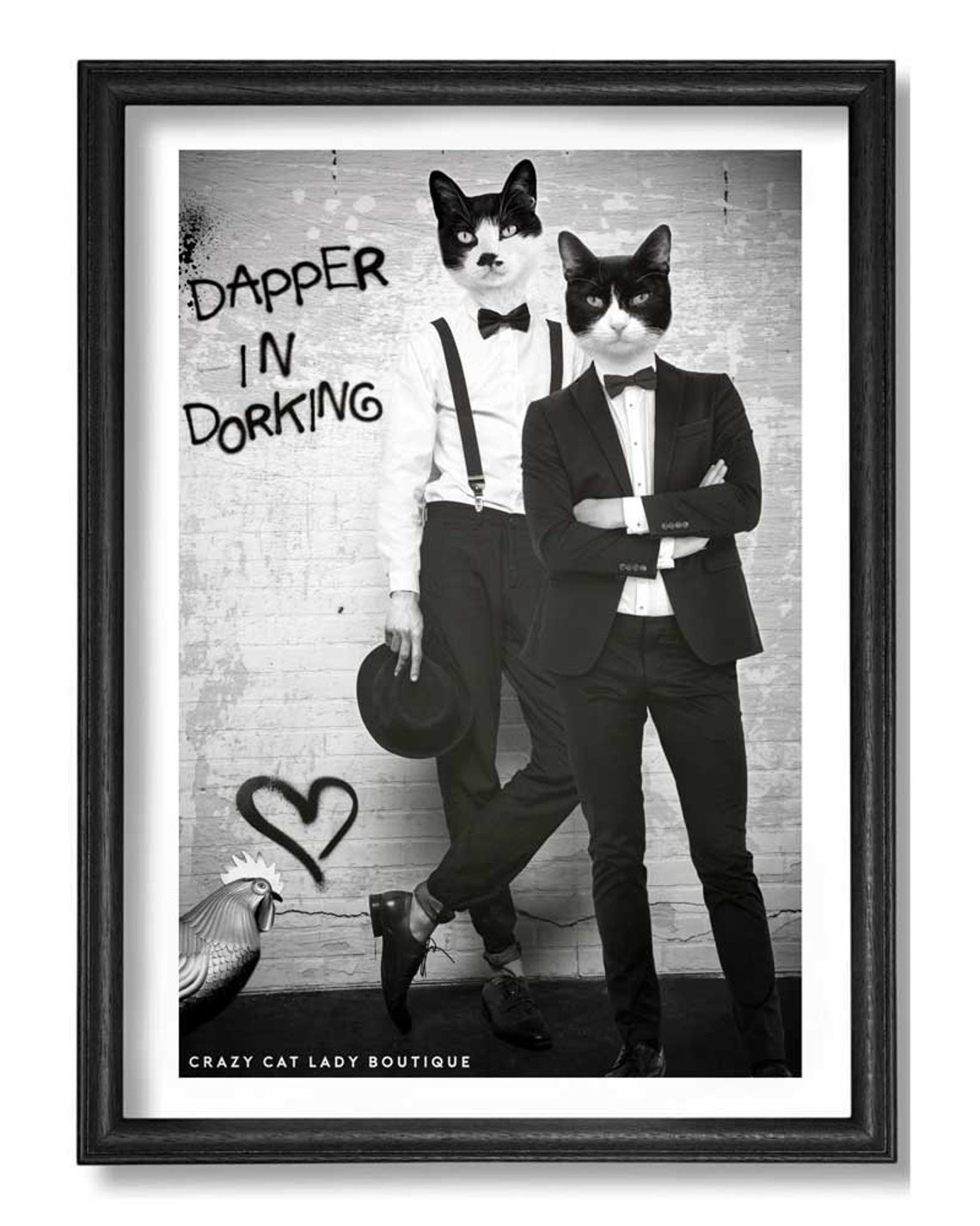Cat Poster Dapper in Dorking Poster Crazy Cat Lady CCL | Etsy