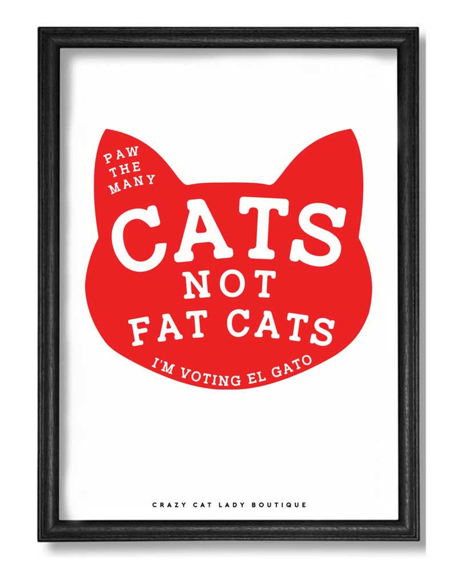 Cat Poster CATS Not Fat Cats Poster Crazy Cat Lady CCL - Etsy