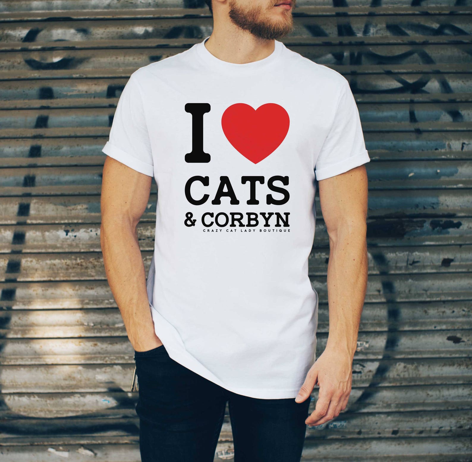 T-shirt Jeremy Corbyn T-shirt I Love CATS and CORBYN - Etsy UK