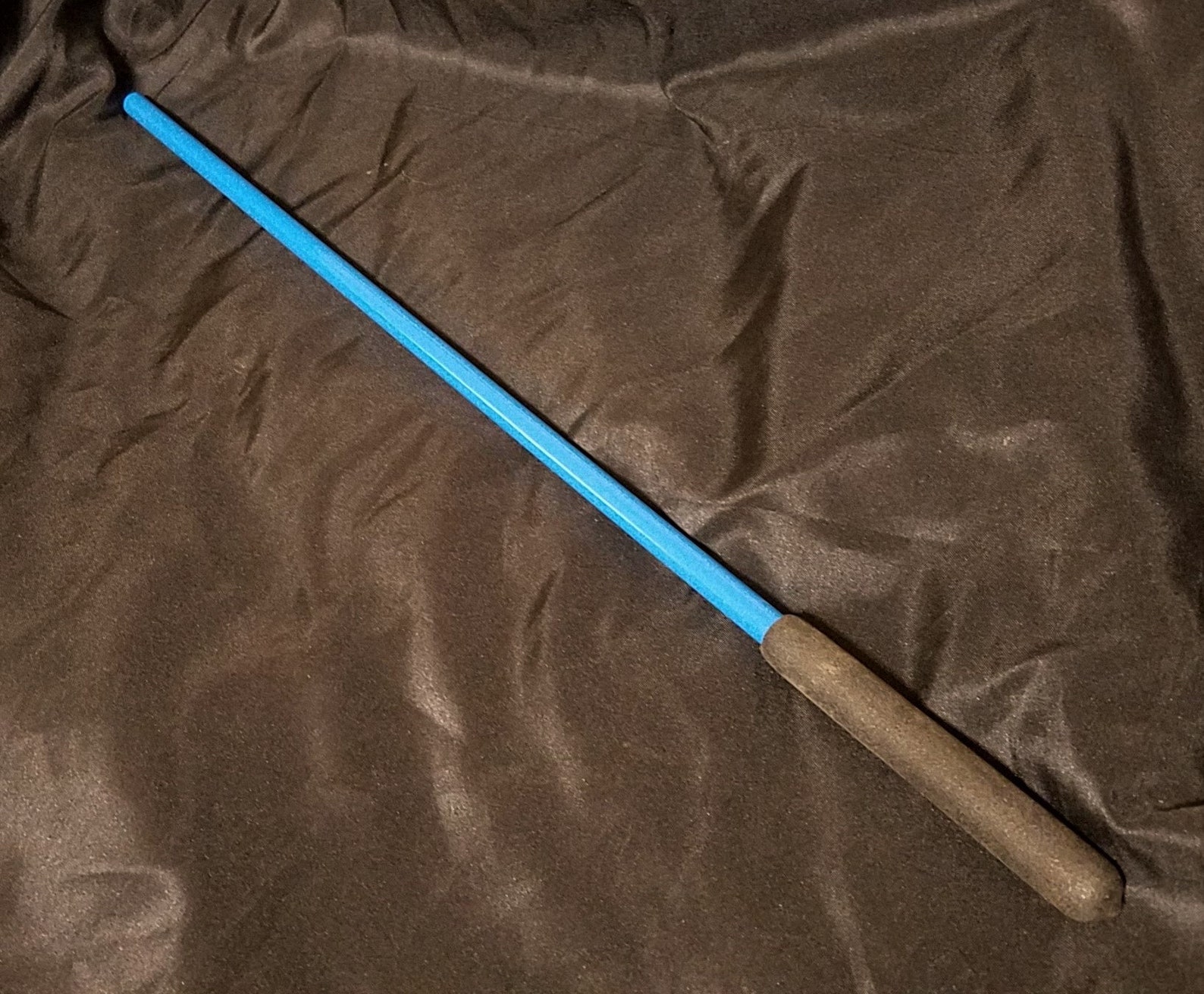 Spanking Cane 24" Long, 1/2" Thick BLUE Delrin With Black Foam Handle ...