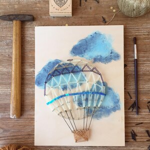 String Art Balloon With Hand Painted Clouds on the - Etsy Canada