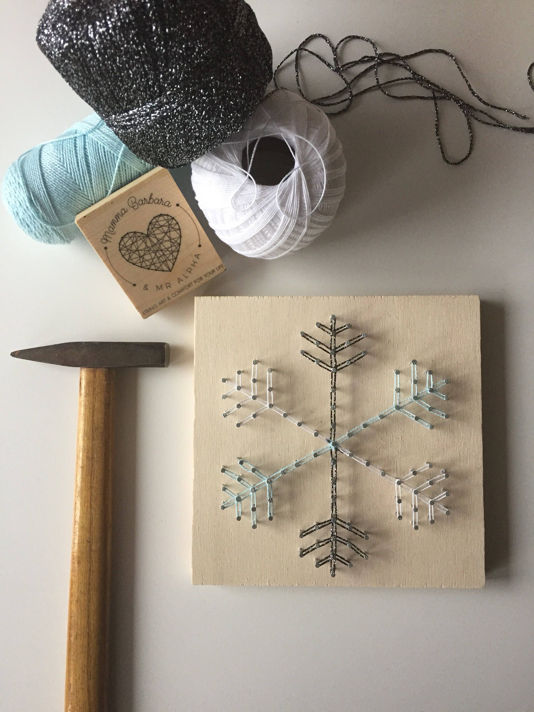 Snowflake Kit in String Art DIY String Art Kit Easy Tutorial - Etsy
