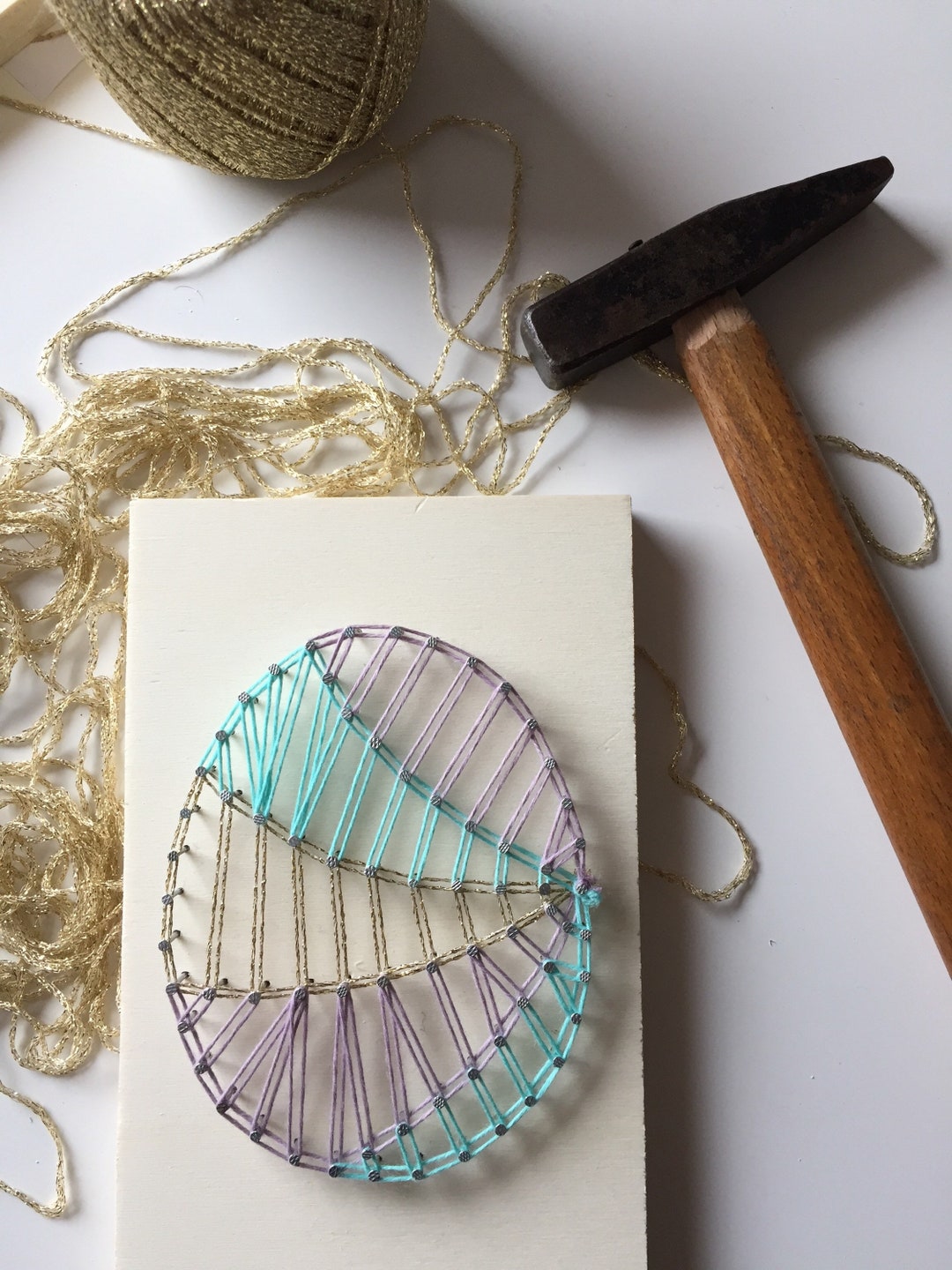 Easter Egg Kit in String Art, Easter DIY String Art, Easy Tutorial in ...