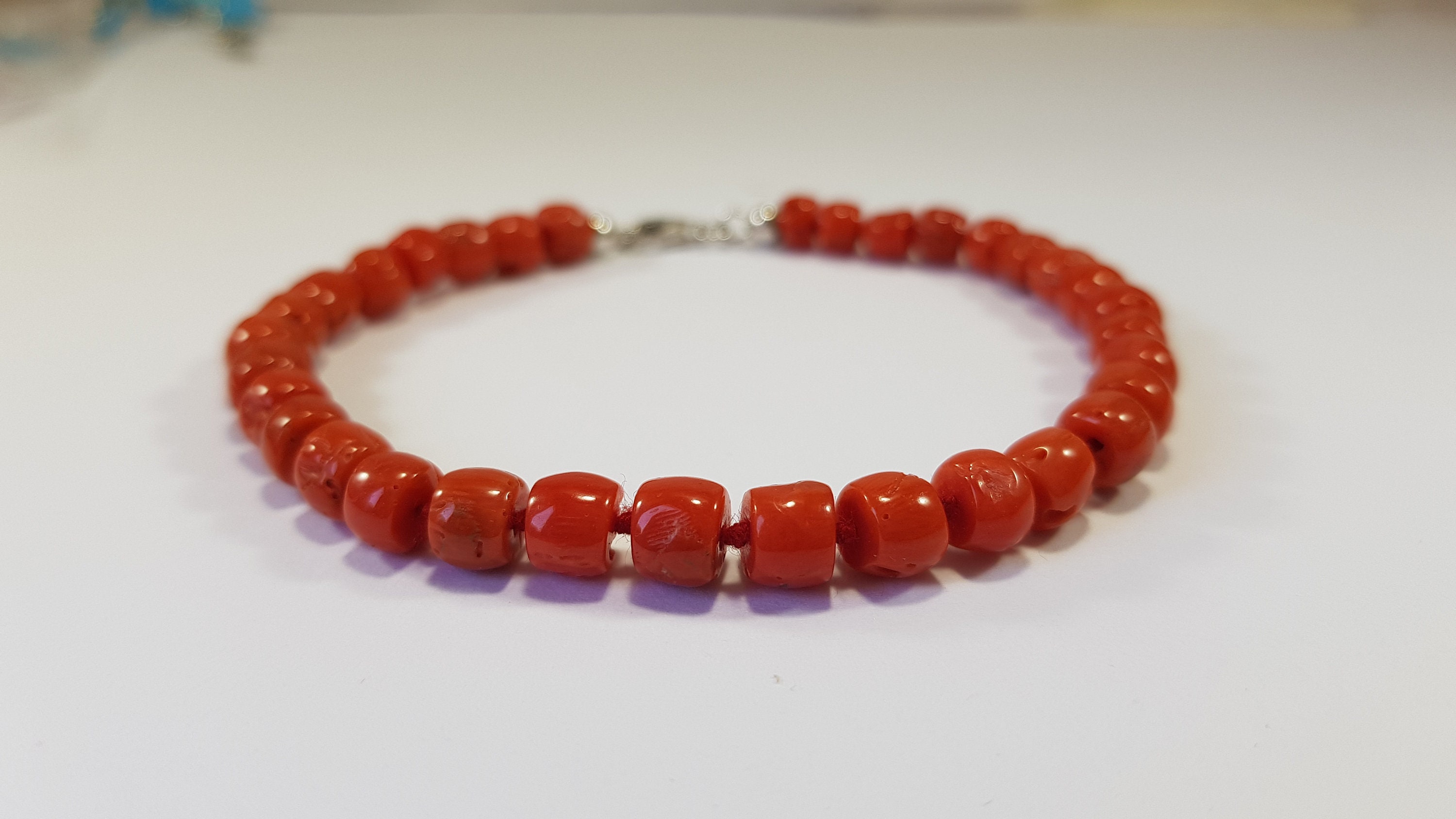 Red Coral Bracelet, Mediterranean Red Coral, Full bodied, Italian ...