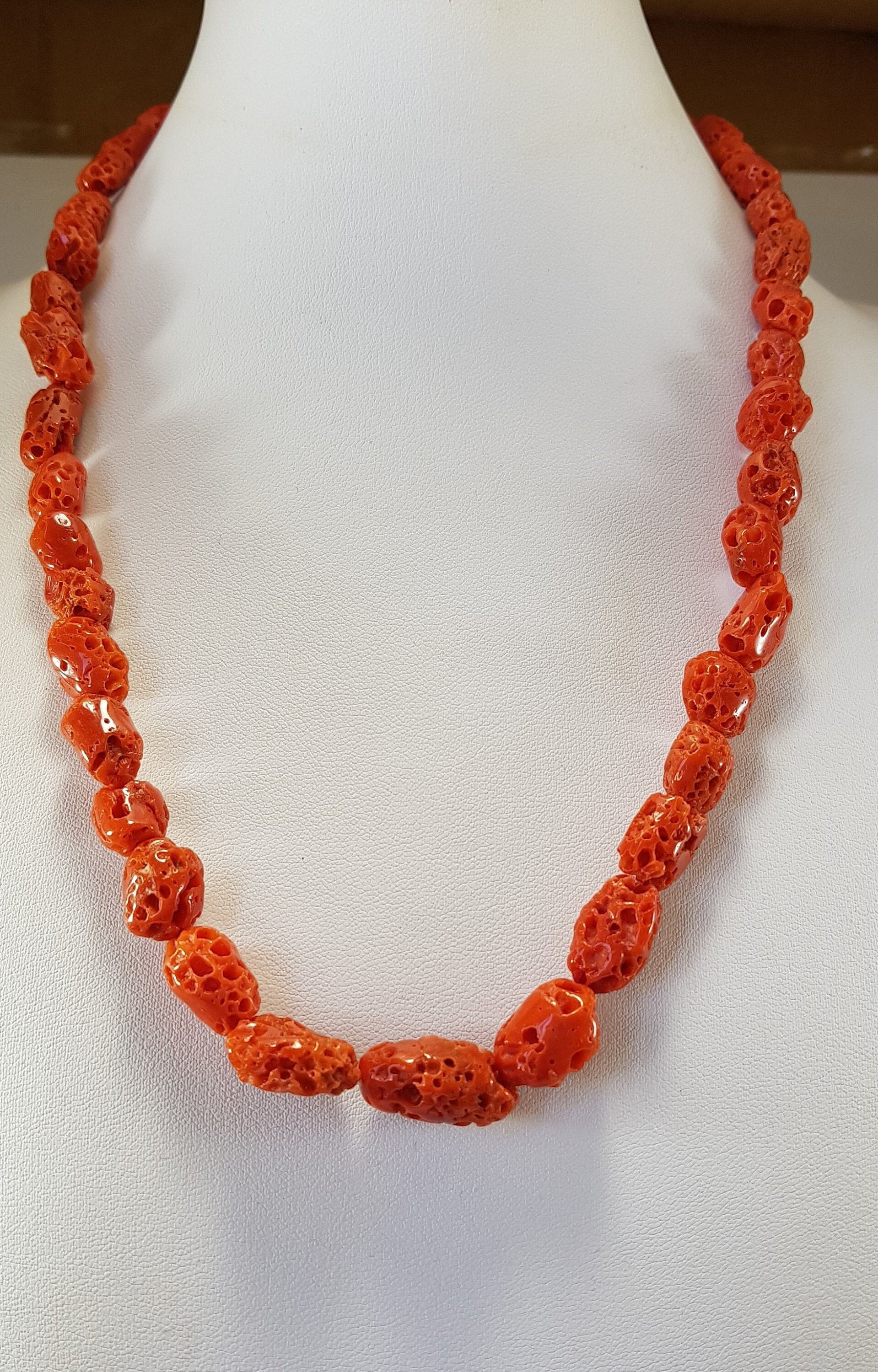 Red Mediterranean Coral necklace Italian Coral Collier corail rouge ...