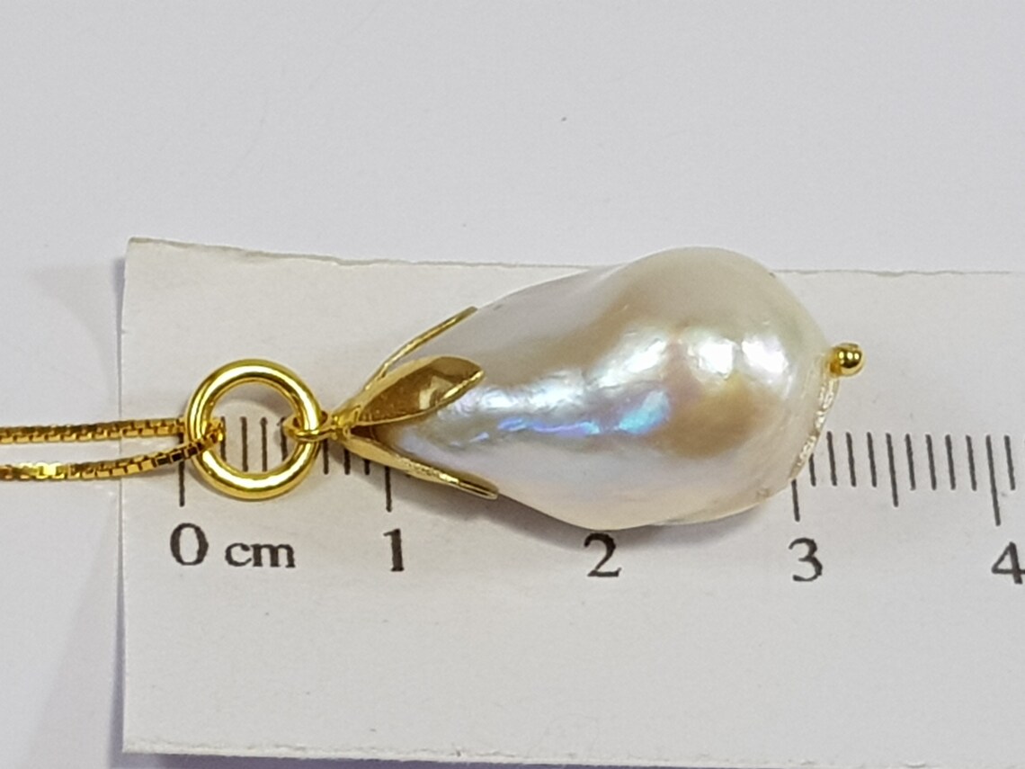 Big Pearl Necklace Big Pearl White Necklace Silver Italian Certificate ...