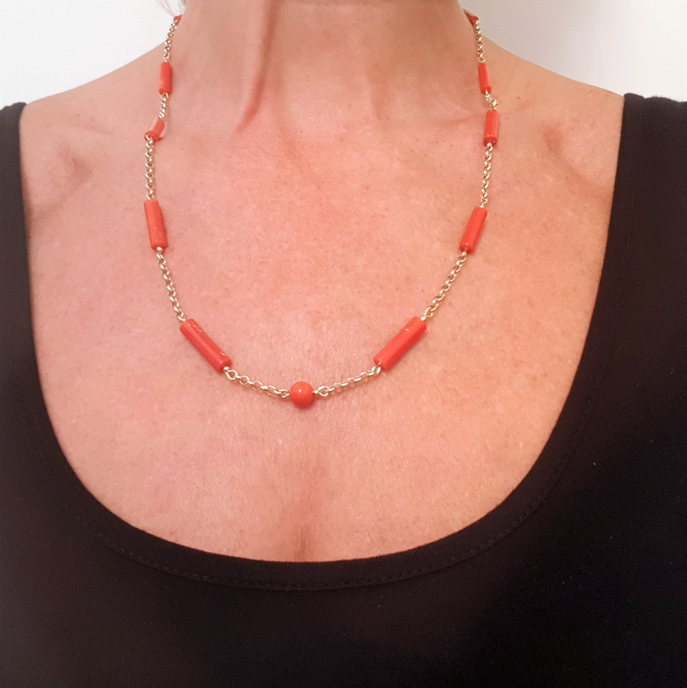 Mediterranean Red Coral Necklace Italian Coral, MieleCorals Italian ...