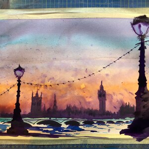 Original Watercolor Painting of LONDON | Watercolor Painting ...